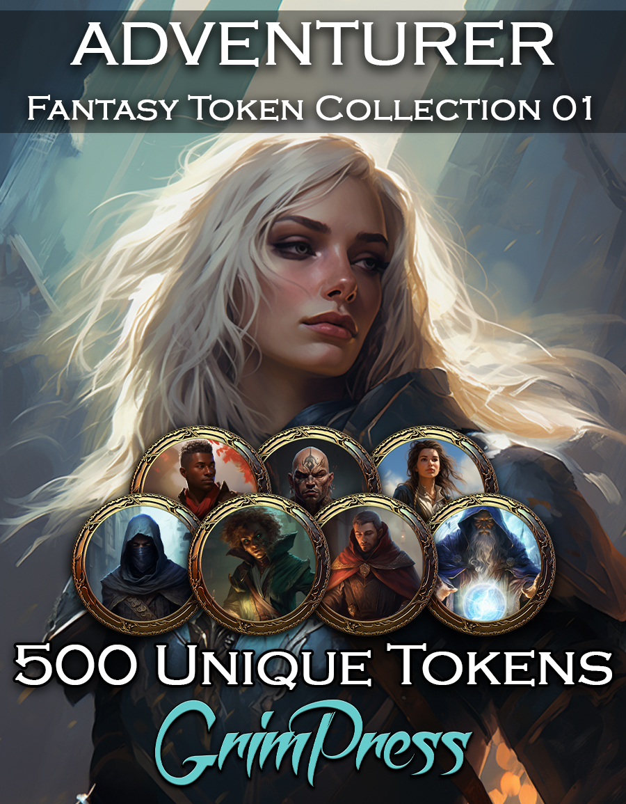 Fantasy Token Collection - Adventurer 01 - Grim Press